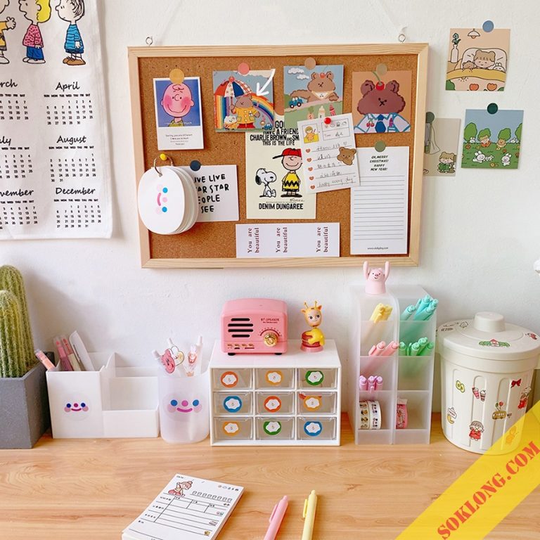 Bảng ghim gỗ bần K18 decor treo ảnh, note, postcard [Tặng ghim, sticker ...