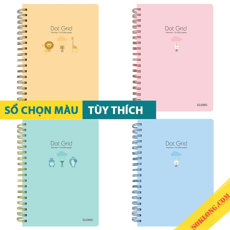 Sổ Klong B5 200 trang giấy chấm dotgrid, sổ bullet journal gáy lò xo ...