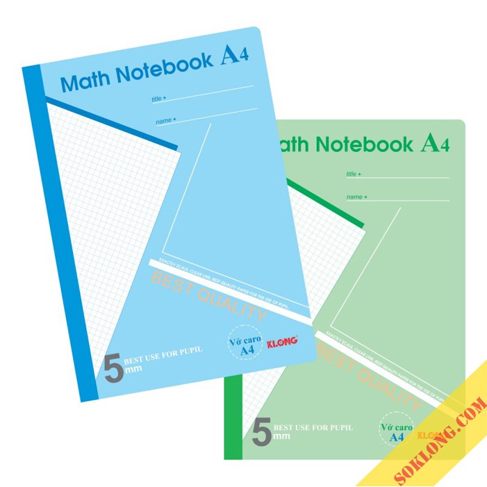 Vở Caro A4 200 trang Klong Math Notebook học toán vẽ hình tiện lợi, vở ...